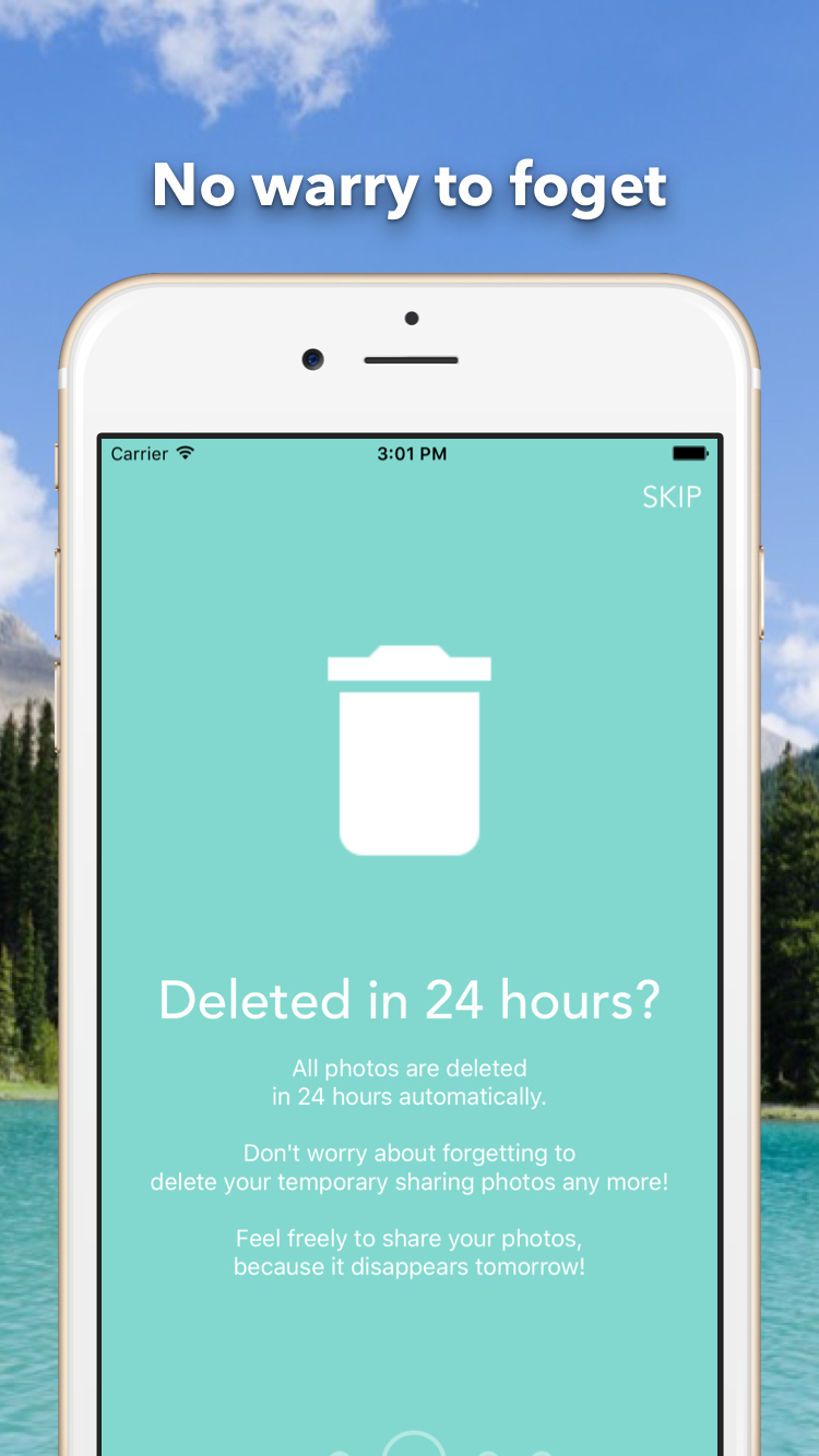 One Day Photos – anonymous temporary sharing photos app.